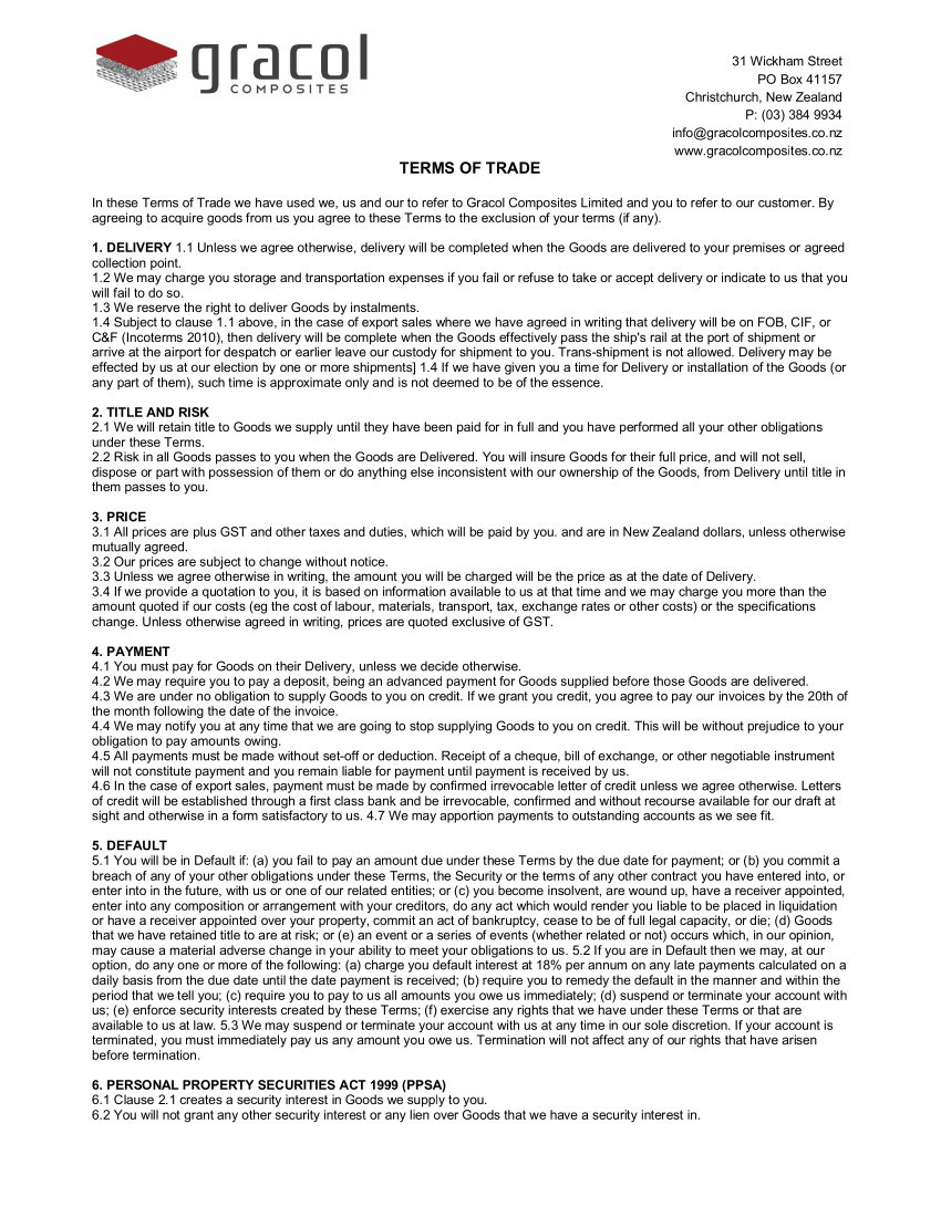 Fibreglass product specs NZ FRP GRP fabrication